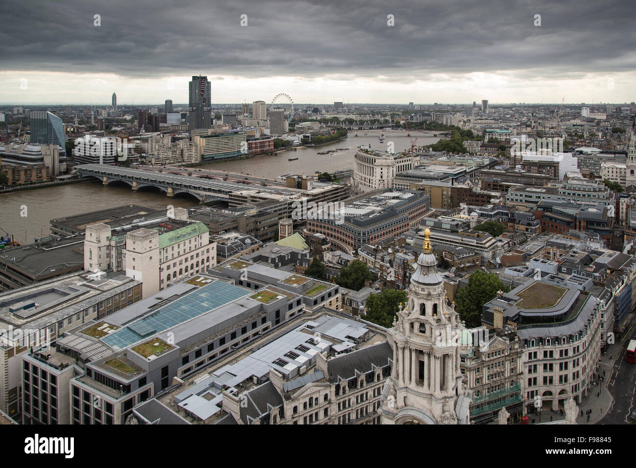 London city aerial view over skyline with dramatic sky Stock Photo - Alamy