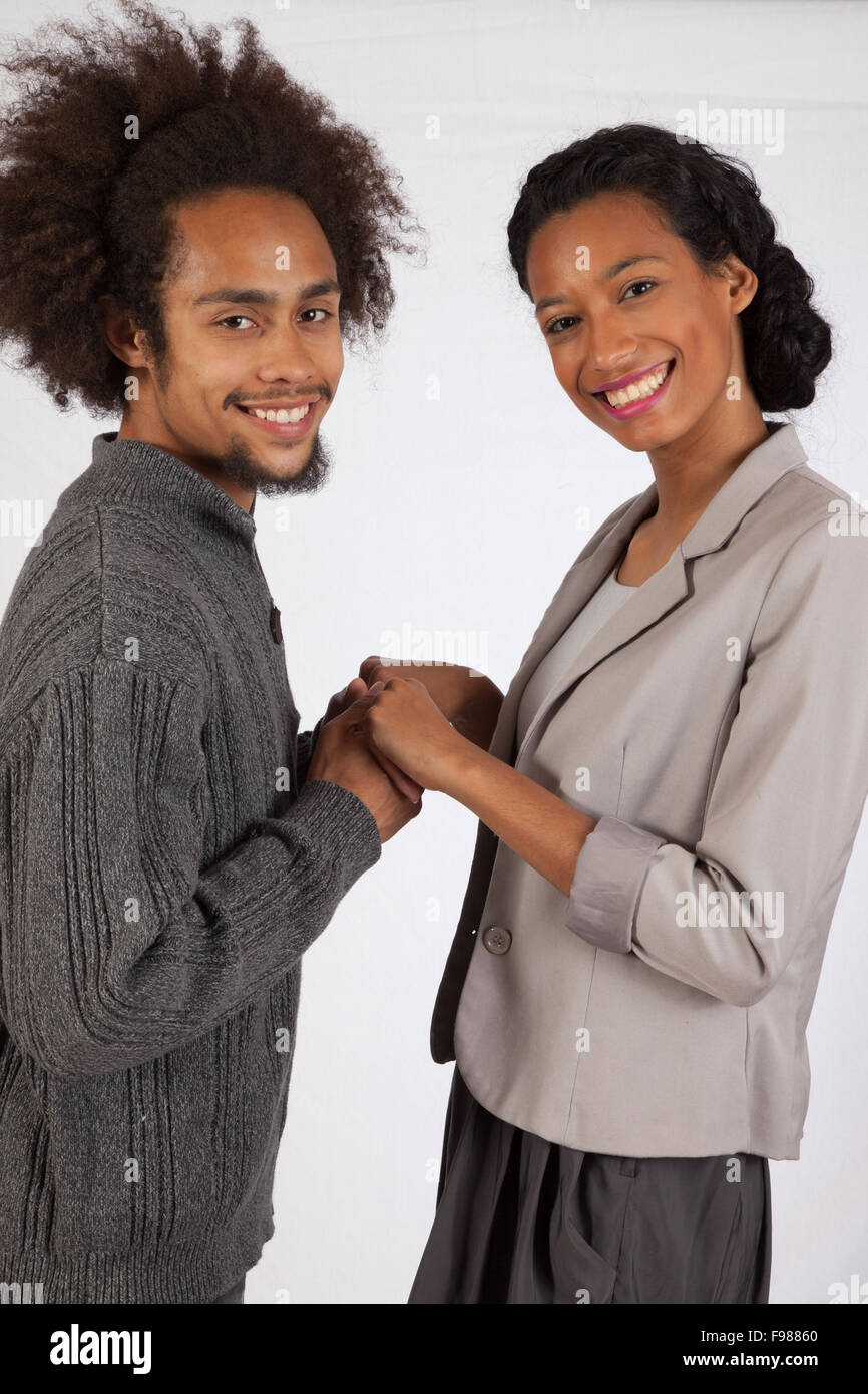 Romantic black couple showing affection for each other Stock Photo - Alamy