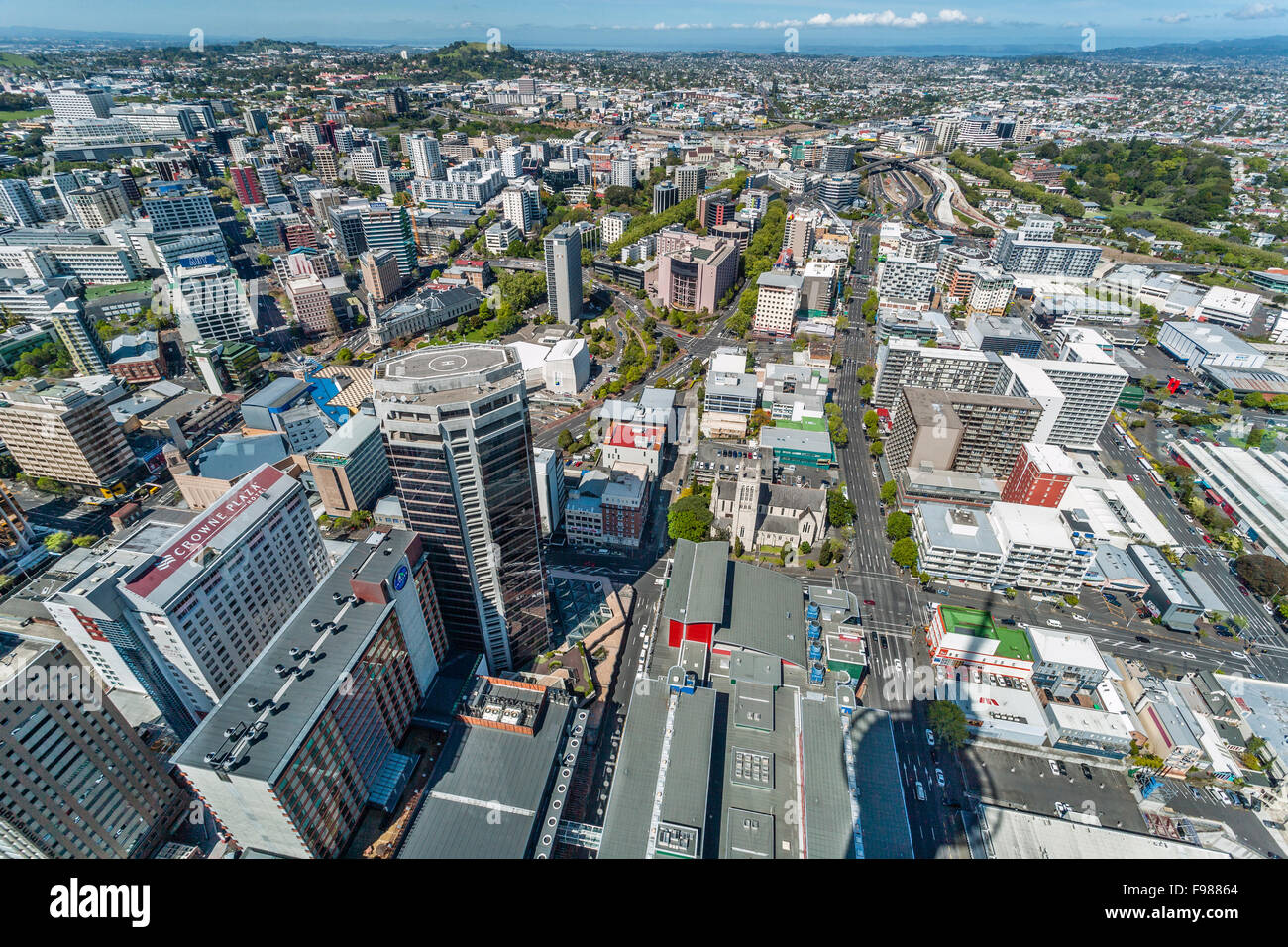 New Zealand, North Island, Auckland, view of the southern part of ...