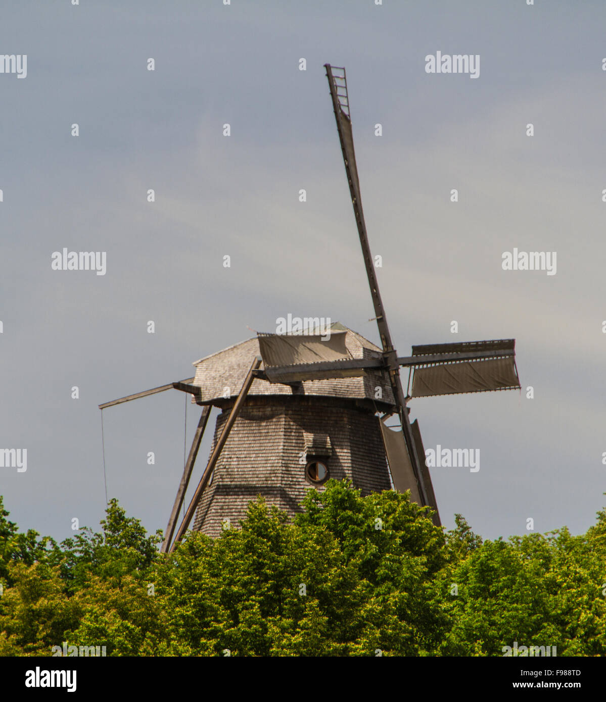 old windmill in park sanssouci palace in Potsdam, Germany Stock Photo ...