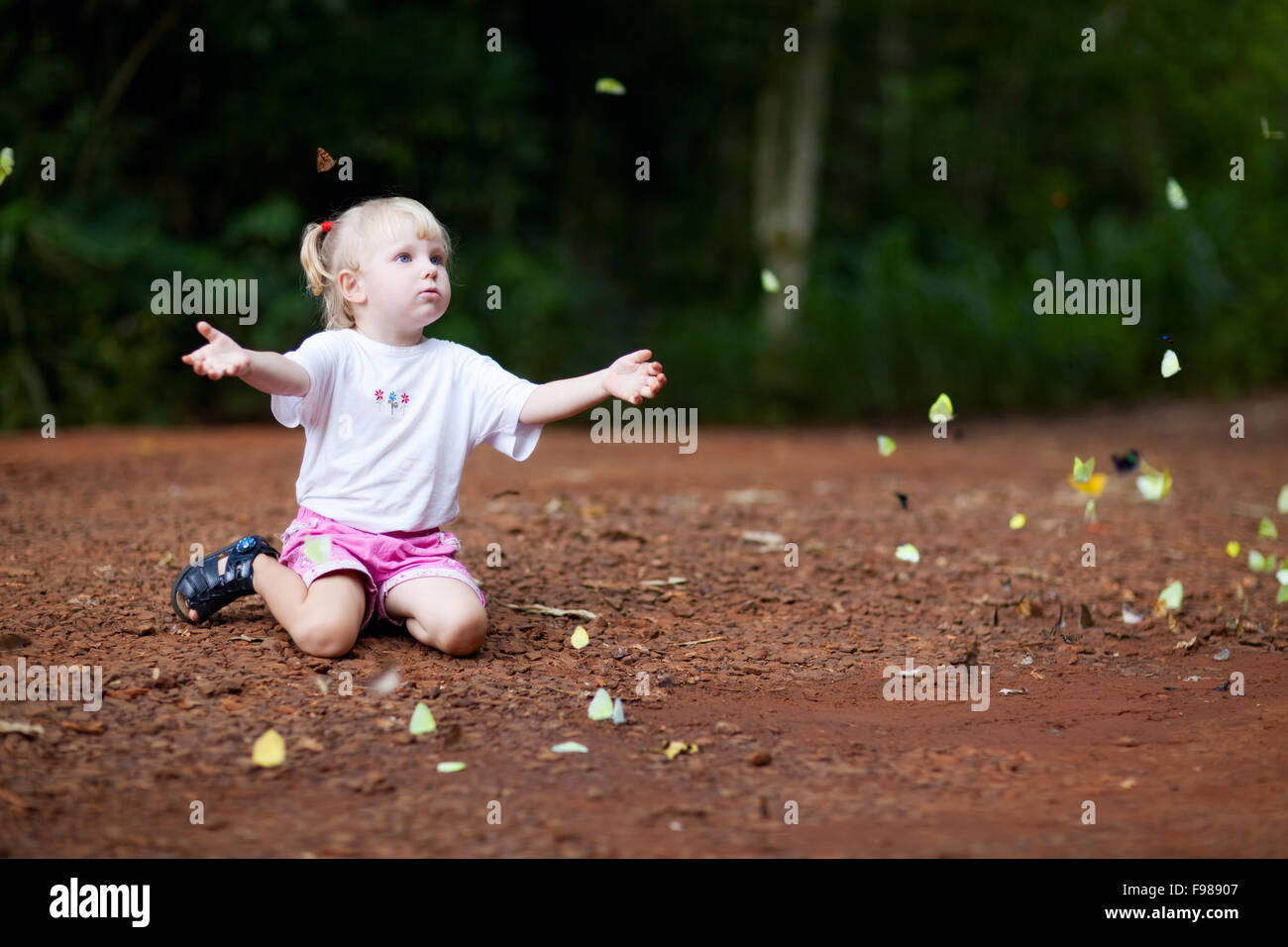 girl and butterfly Stock Photo - Alamy