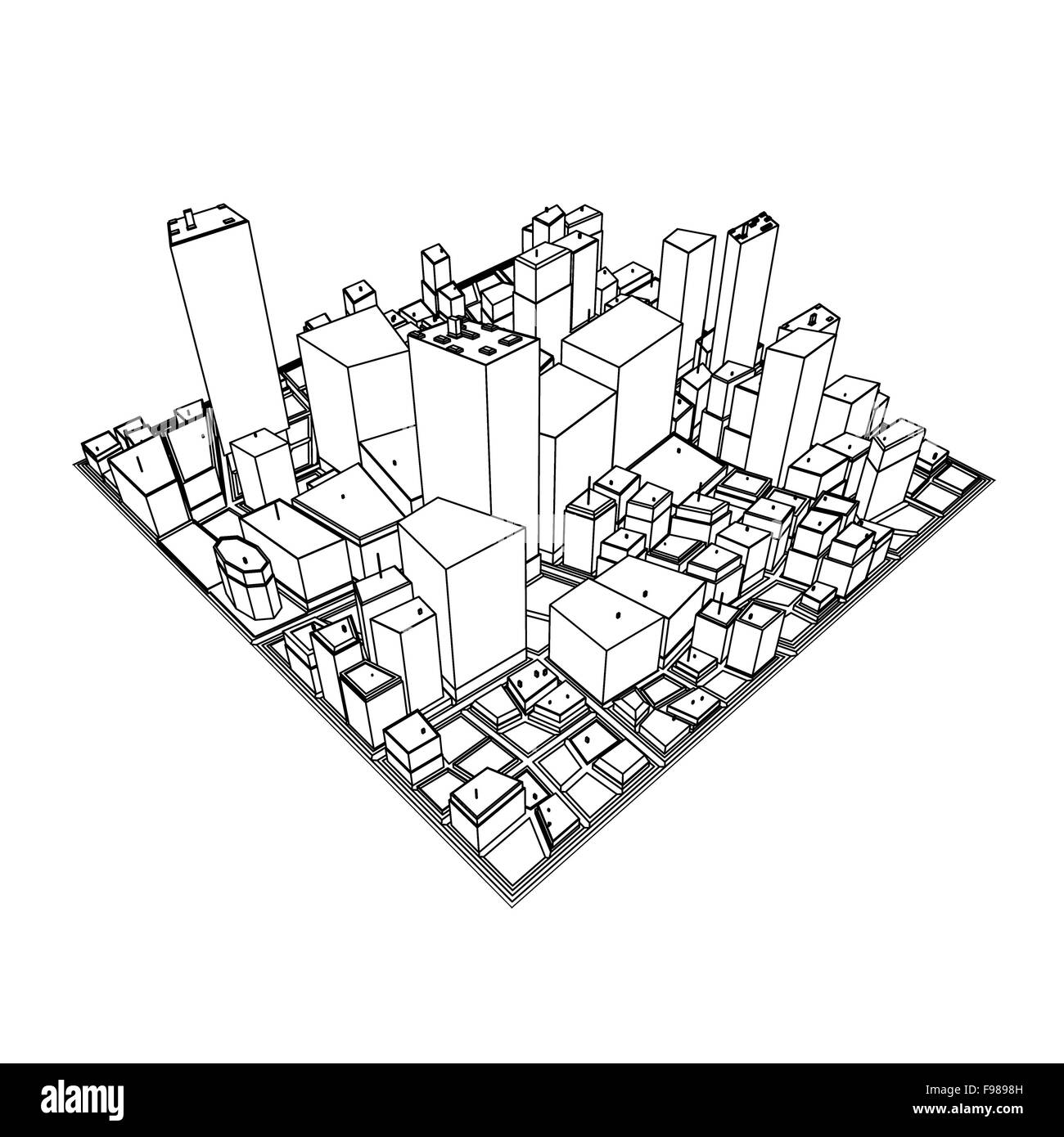 Cityscape Model 3D - Sketch Stock Photo - Alamy