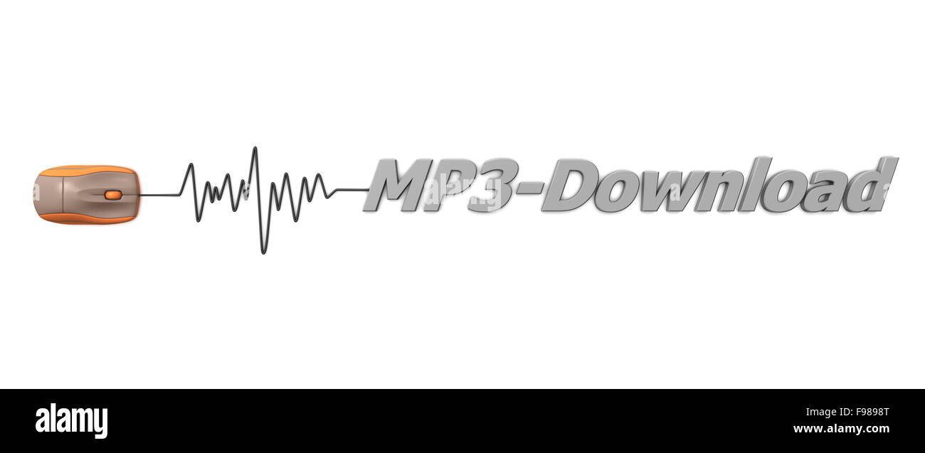 Word MP3 Download with Orange Mouse Stock Photo - Alamy