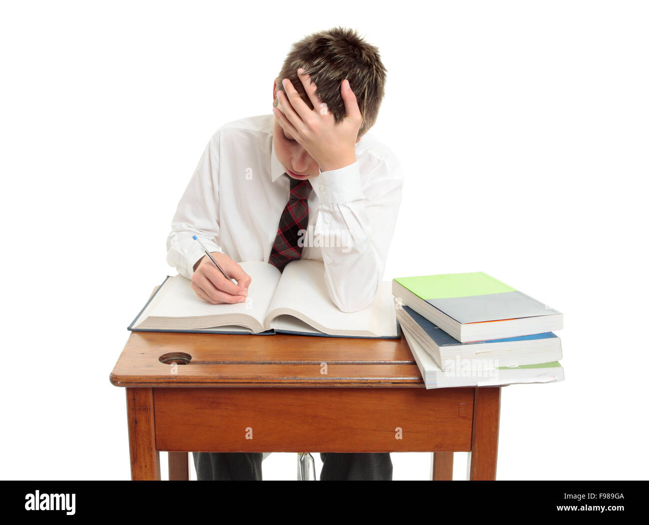 High school student at desk Stock Photo - Alamy