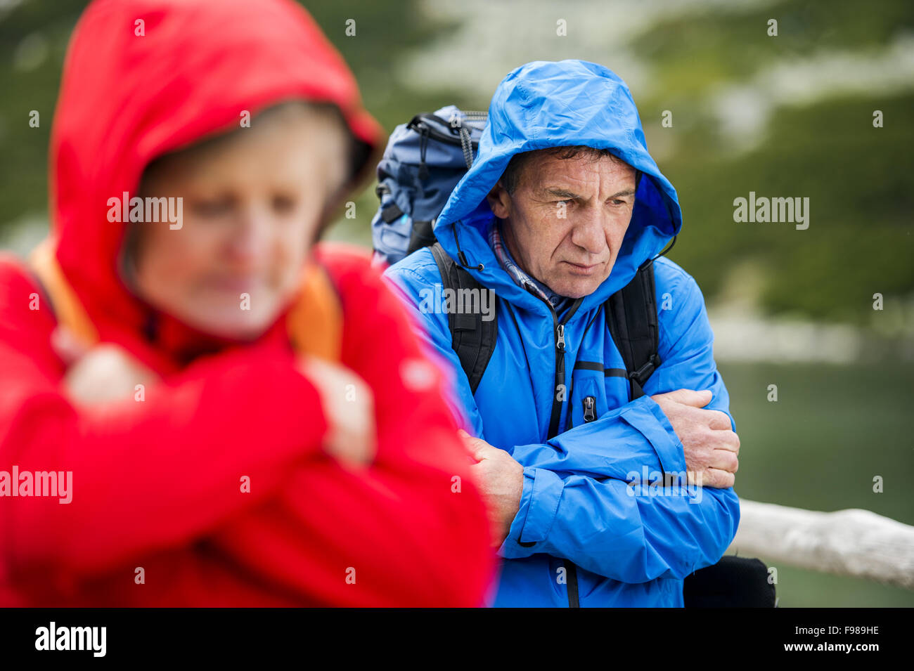 Woman hiking in cold weather hi-res stock photography and images - Alamy