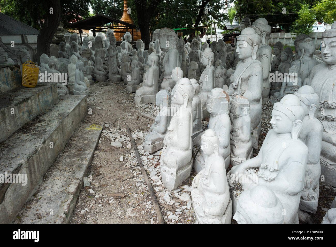 Marble Buddha Statues Workshop Mandalay Myanmar // MANDALAY, Myanmar ...