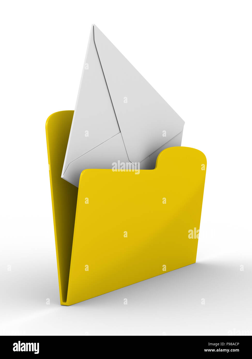 Yellow computer folder with mail on white background. Isolated 3 Stock ...