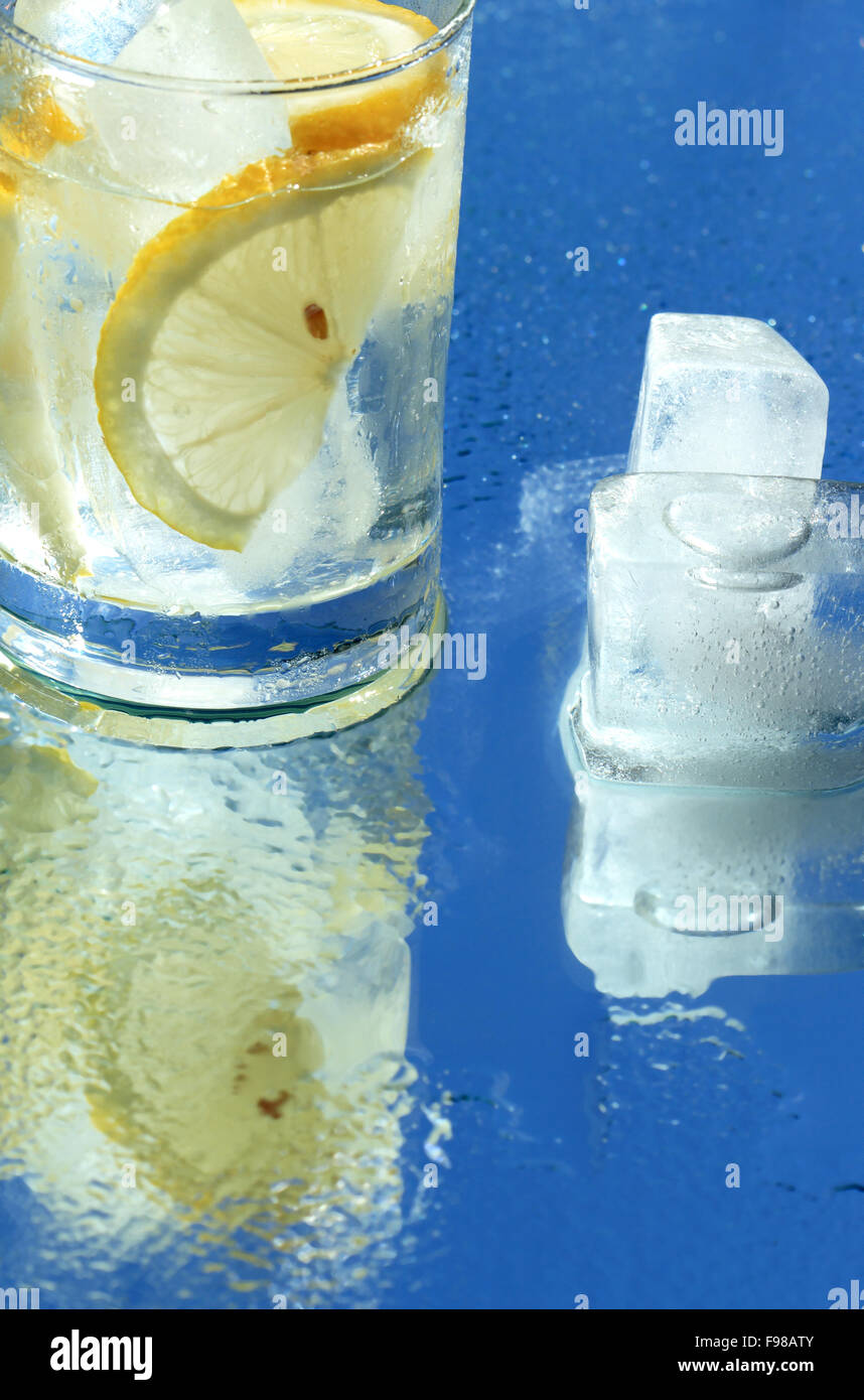 Lemonade With Ice Stock Photo - Alamy