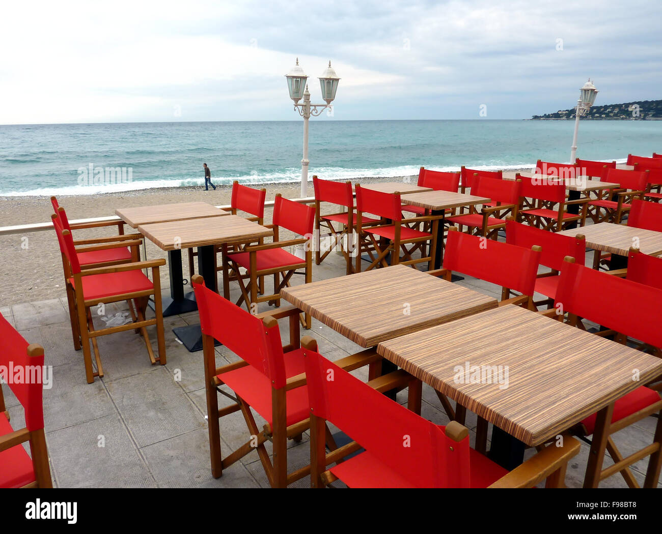 Red restaurant terrace Stock Photo - Alamy