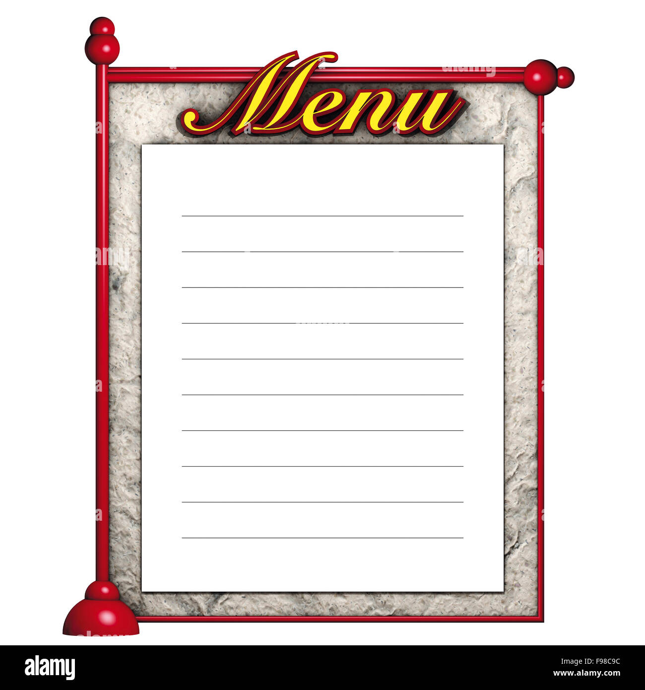 Red blackboard menu Stock Photo - Alamy