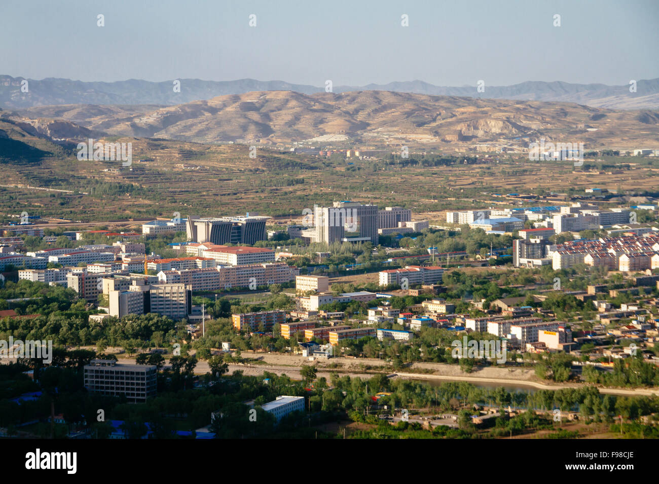 Taiyuan, Shanxi province, China - Panorama view of Taiyuan city in the ...