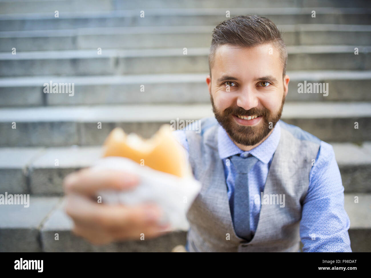 Man eating stairs hi-res stock photography and images - Alamy