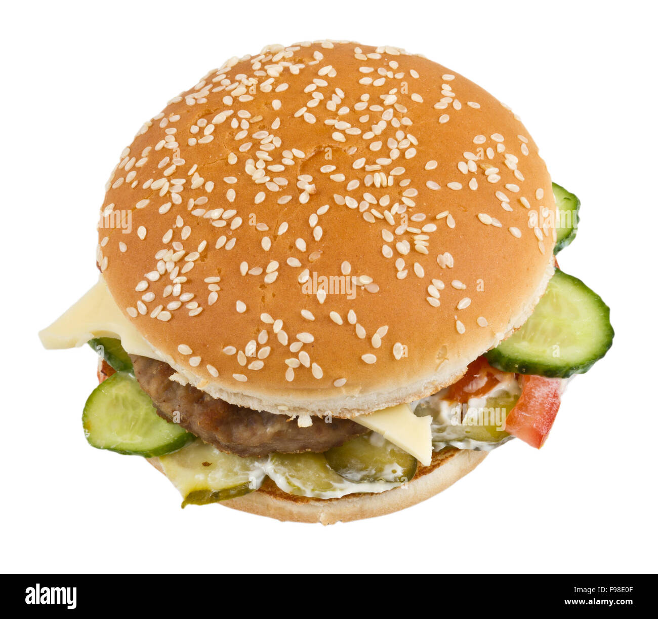 hamburger isolated on white Stock Photo - Alamy