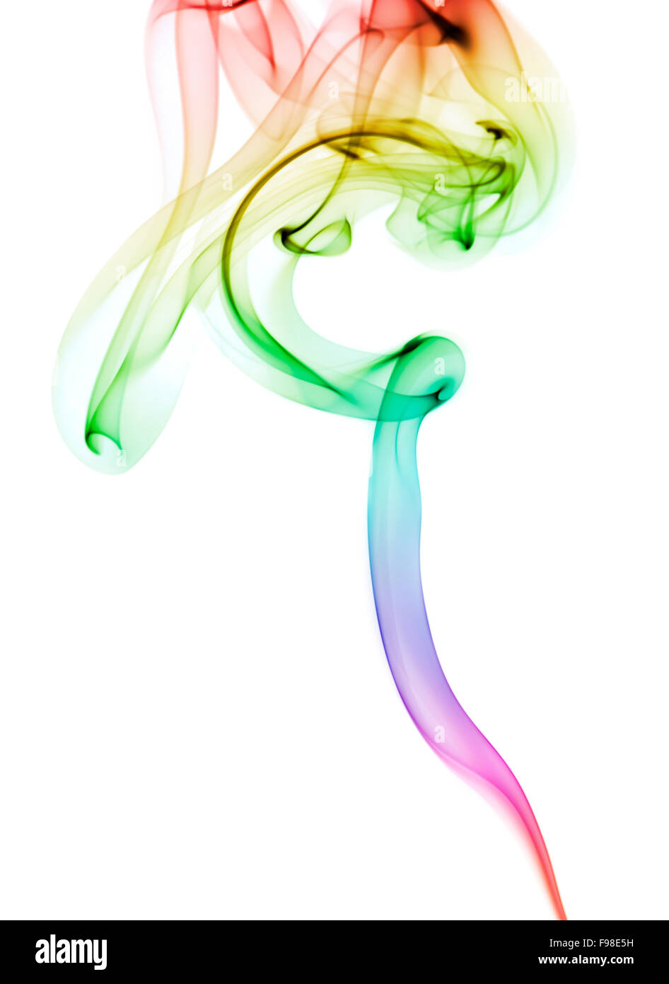 Fume of a incense stick, white background, studio Stock Photo - Alamy