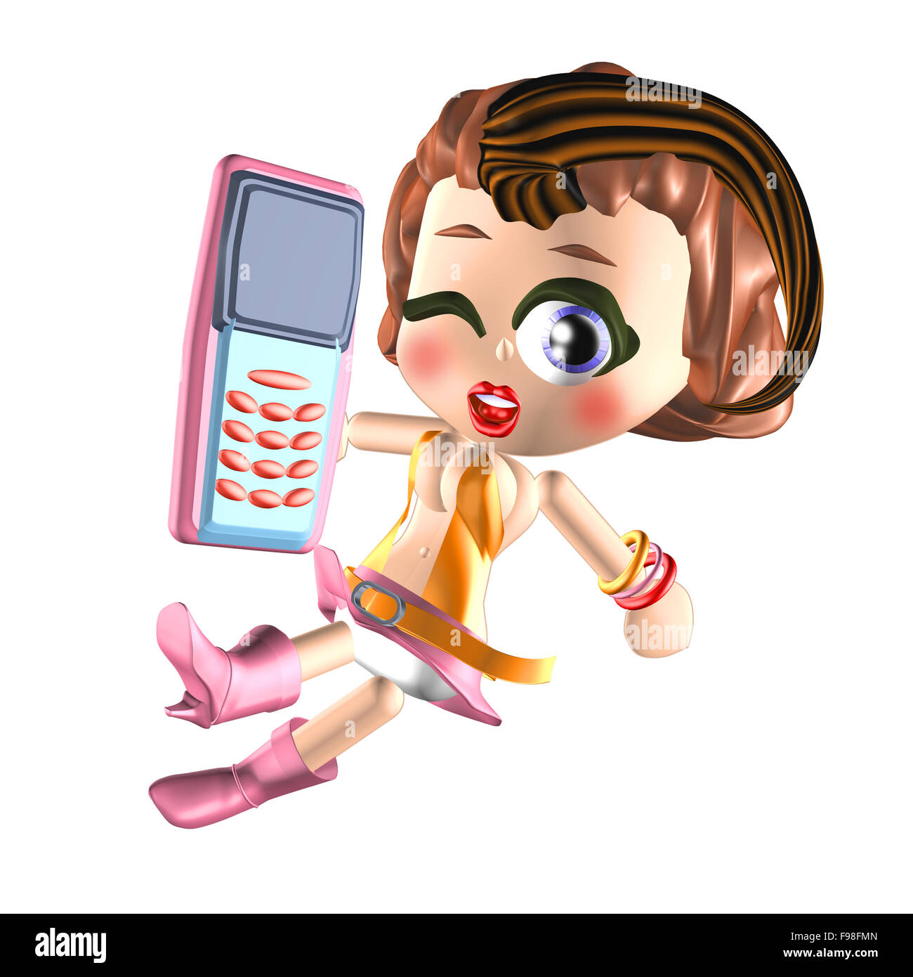 Girl woman mobile phone Cut Out Stock Images & Pictures - Alamy