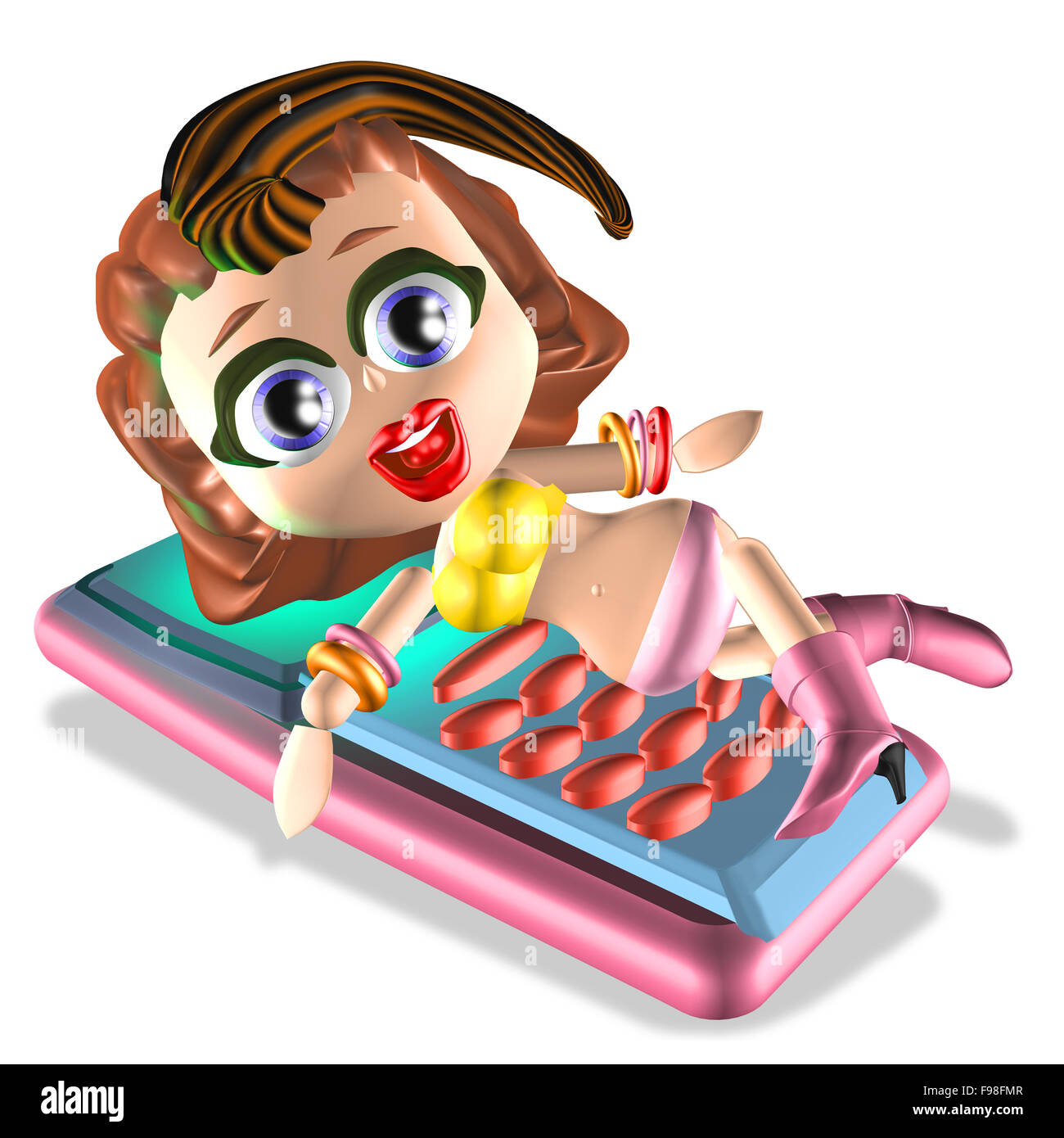 Girl woman mobile phone Cut Out Stock Images & Pictures - Alamy