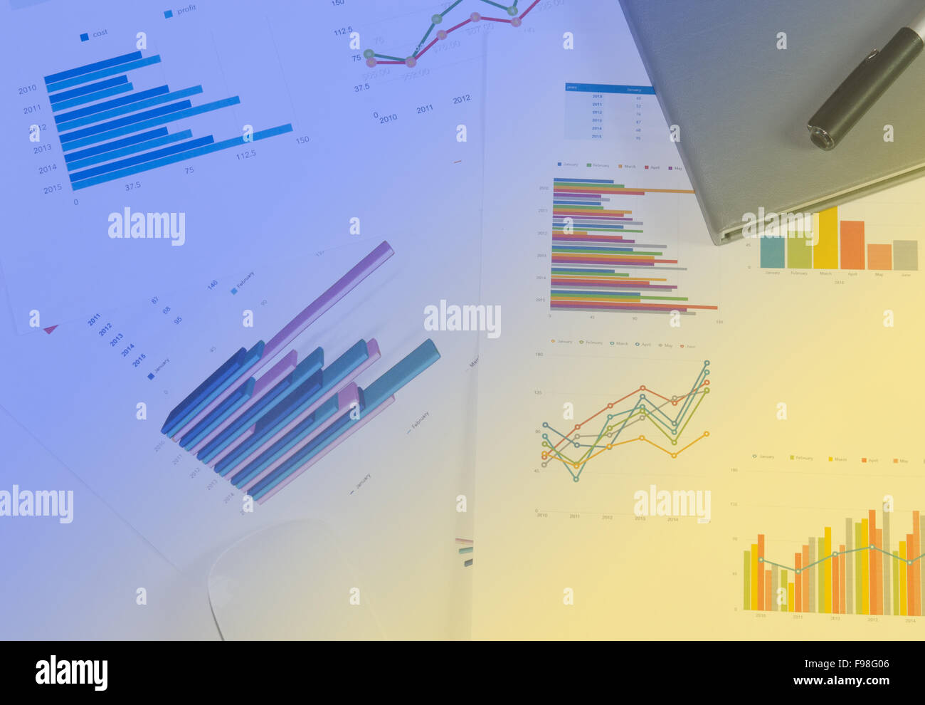 Business paperwork present with diagram Stock Photo - Alamy
