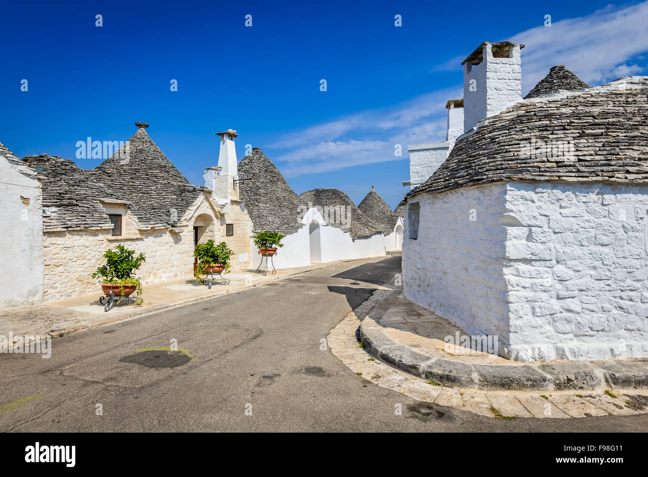 Alberobello, Italy, Puglia. Unique Trulli houses with conical roofs ...