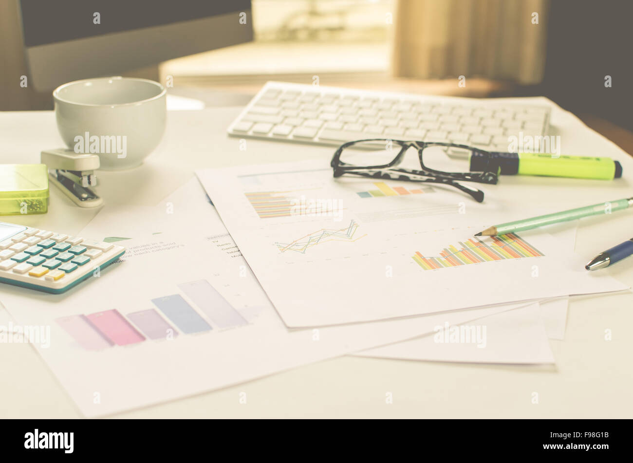 Business paperwork present with diagram Stock Photo - Alamy