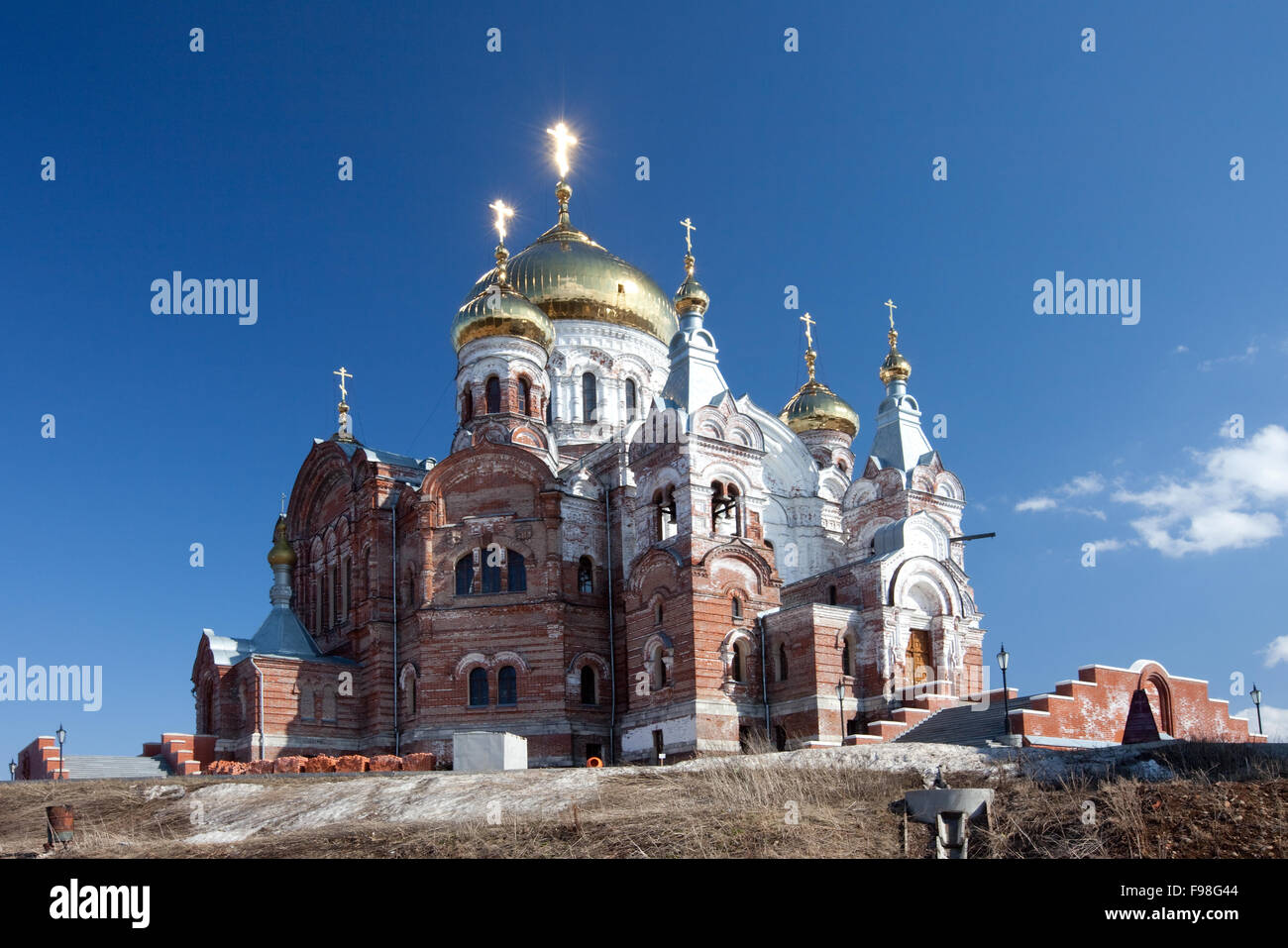 White Mount Piously Nikolaev orthodox missionary man monastery Stock ...