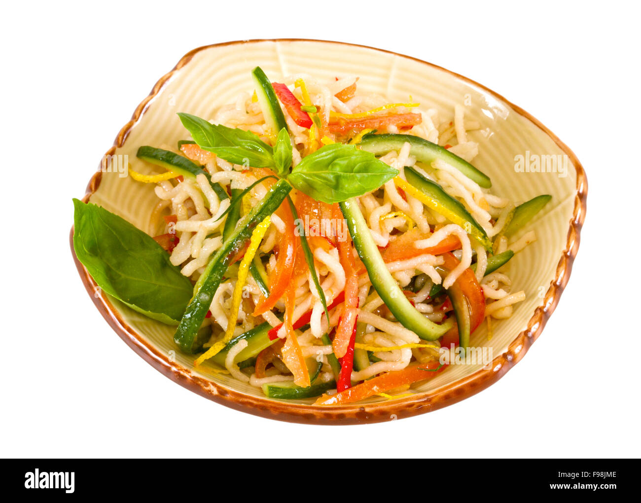 Japan salad with noodles and vegetables Stock Photo - Alamy