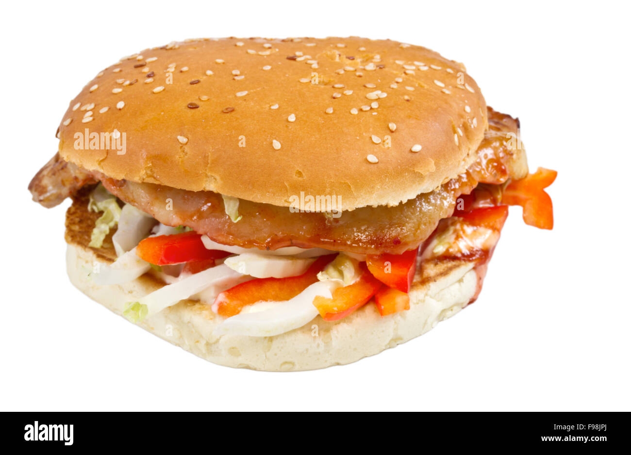 hamburger isolated on white Stock Photo - Alamy