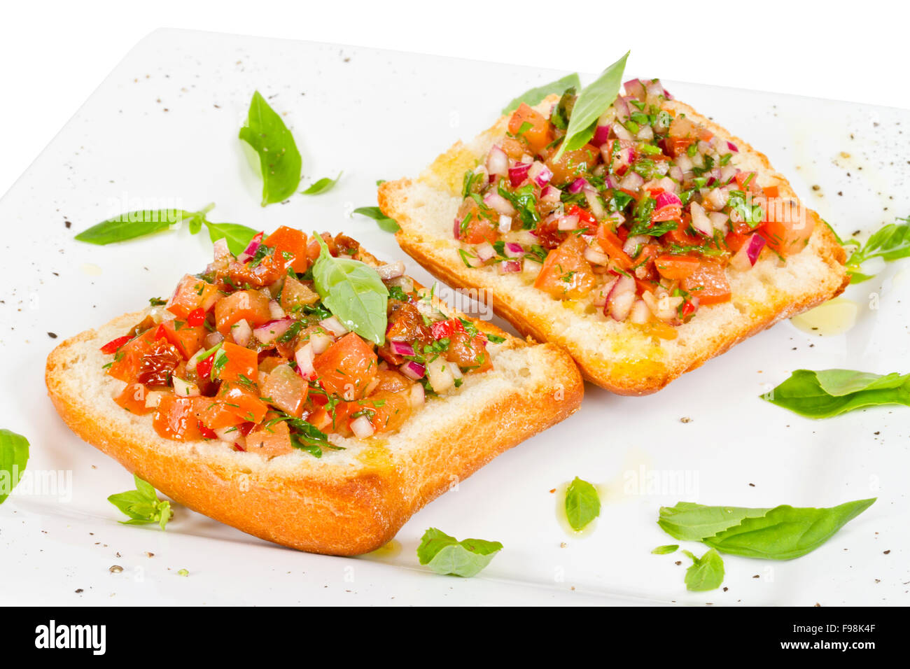 Bruschetta( Italian Toasted Garlic Bread ) with tomato Stock Photo - Alamy