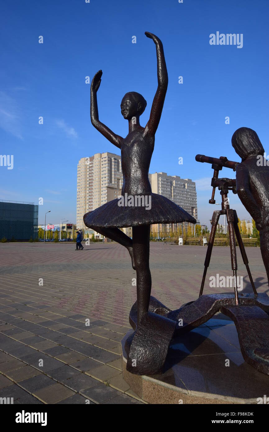 A statue in the streets of Astana, capital of Kazakhstan Stock Photo ...
