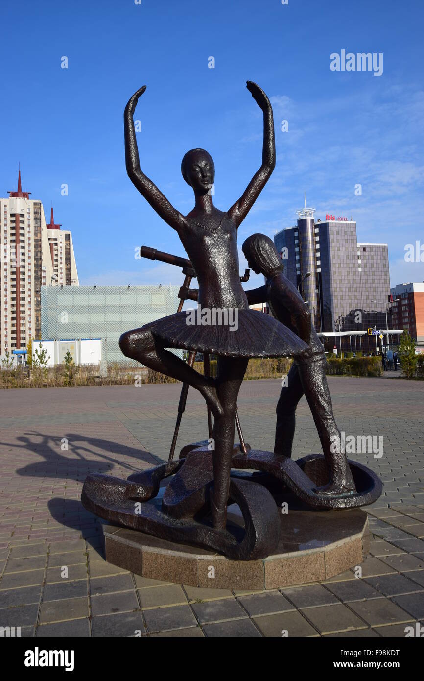 A statue in the streets of Astana, capital of Kazakhstan Stock Photo ...