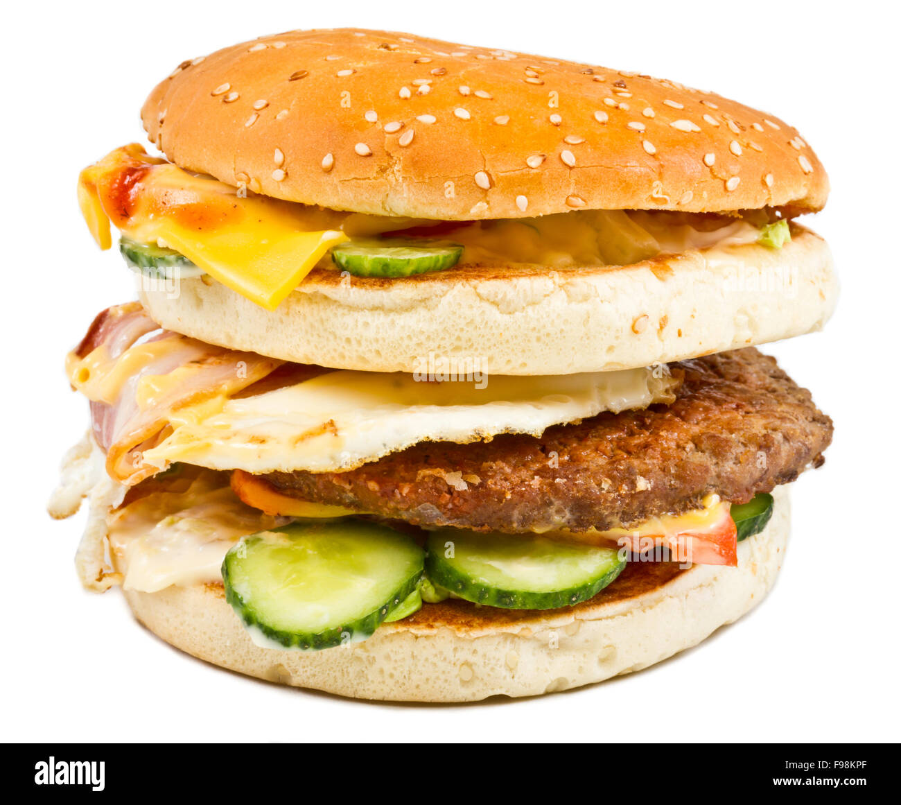 hamburger isolated on white Stock Photo - Alamy