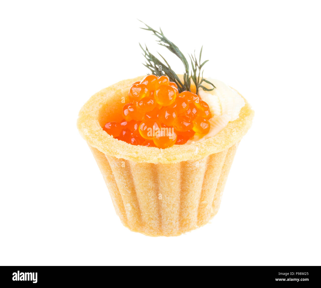 Canapes with red caviar Stock Photo - Alamy