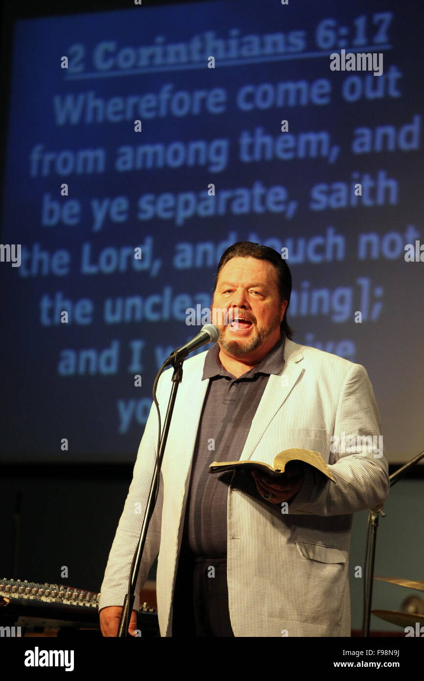 Minister preaching sermon Stock Photo - Alamy