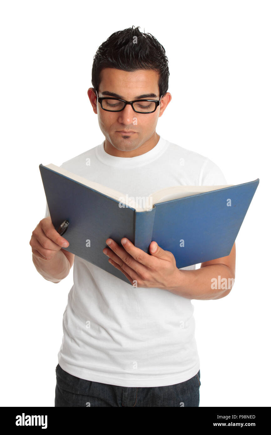 Man reading a book Stock Photo - Alamy