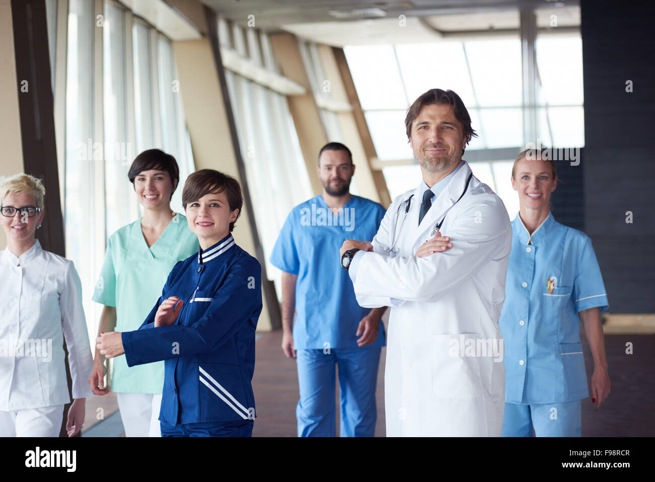 Group of female nurses walking hi-res stock photography and images - Alamy