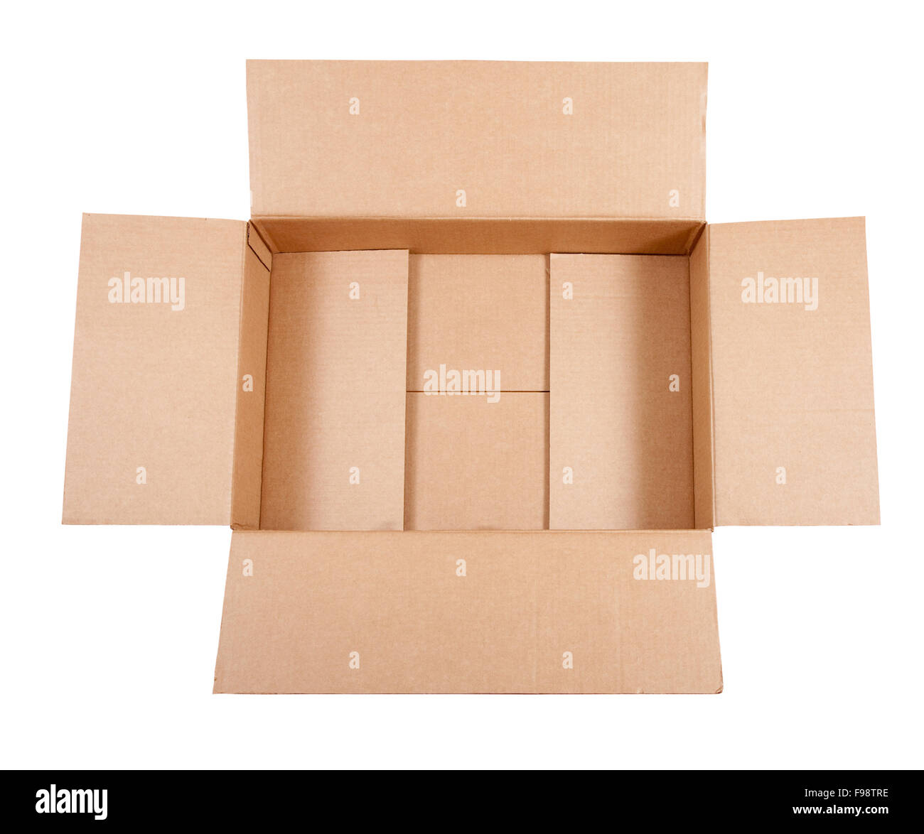 Opened cardboard box. Isolated over white background Stock Photo - Alamy