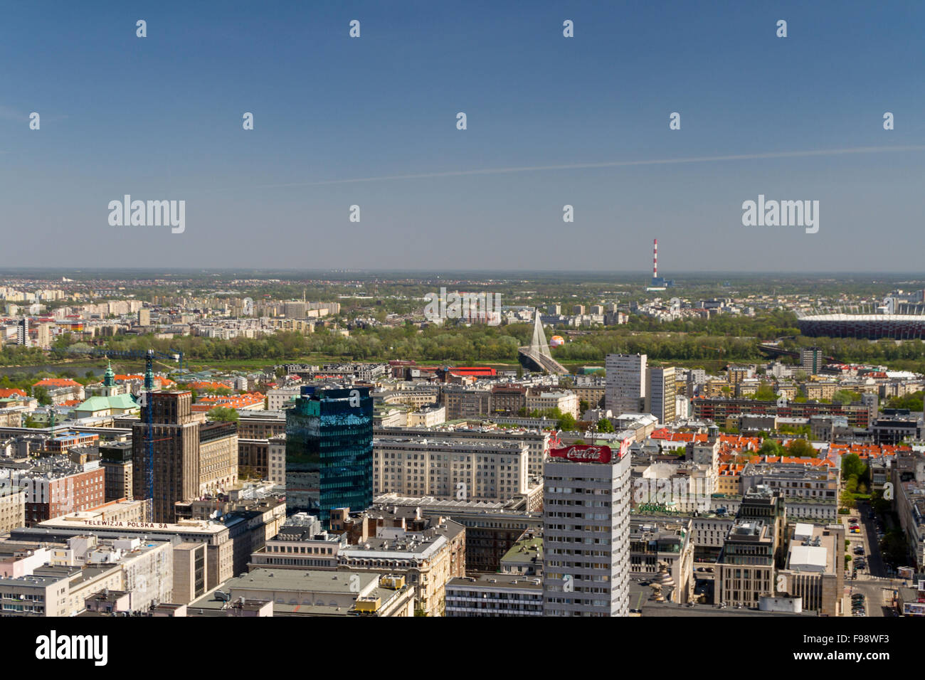 Warsaw skyline with warsaw towers Stock Photo - Alamy