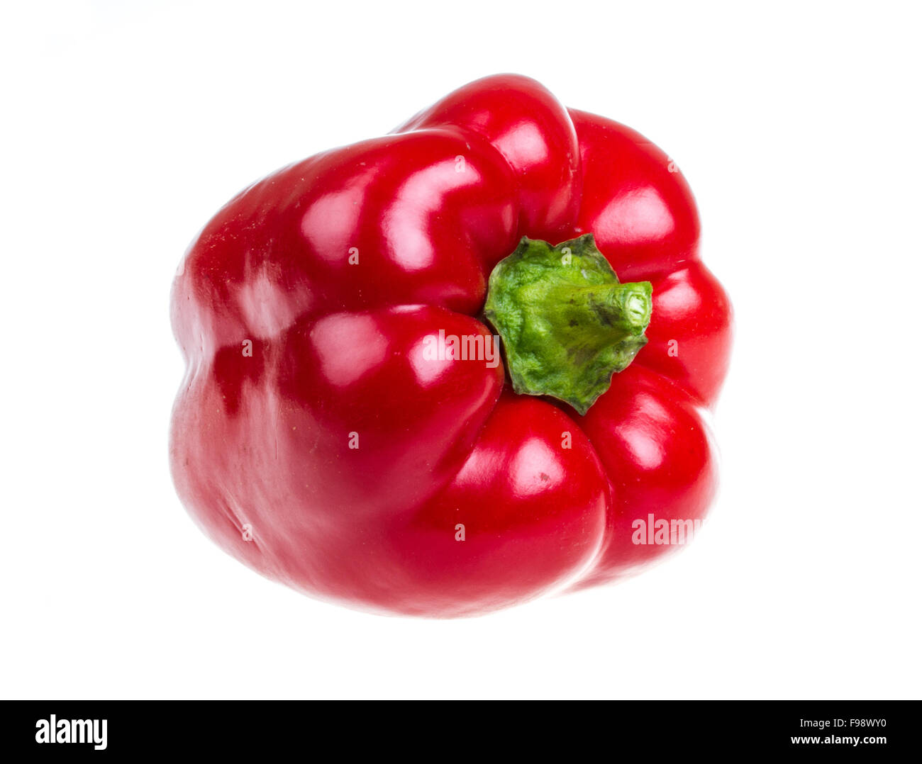 Bright red pepper isolated on white Stock Photo - Alamy