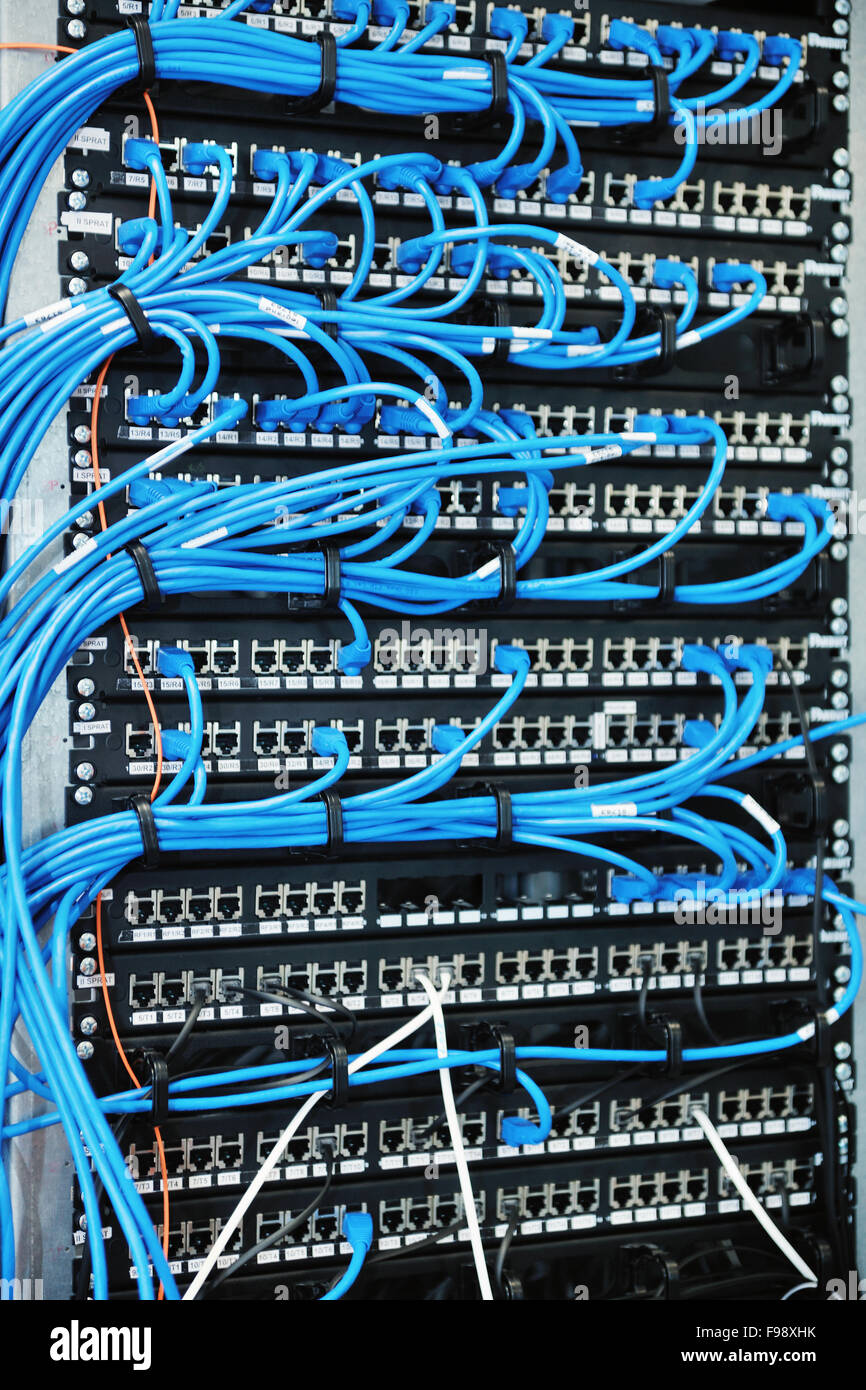 network server room routers and cables Stock Photo - Alamy