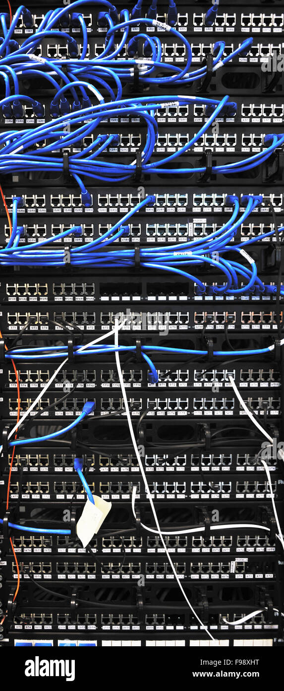 network server room routers and cables Stock Photo - Alamy