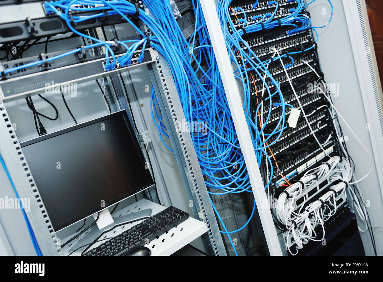 network server room routers and cables Stock Photo - Alamy