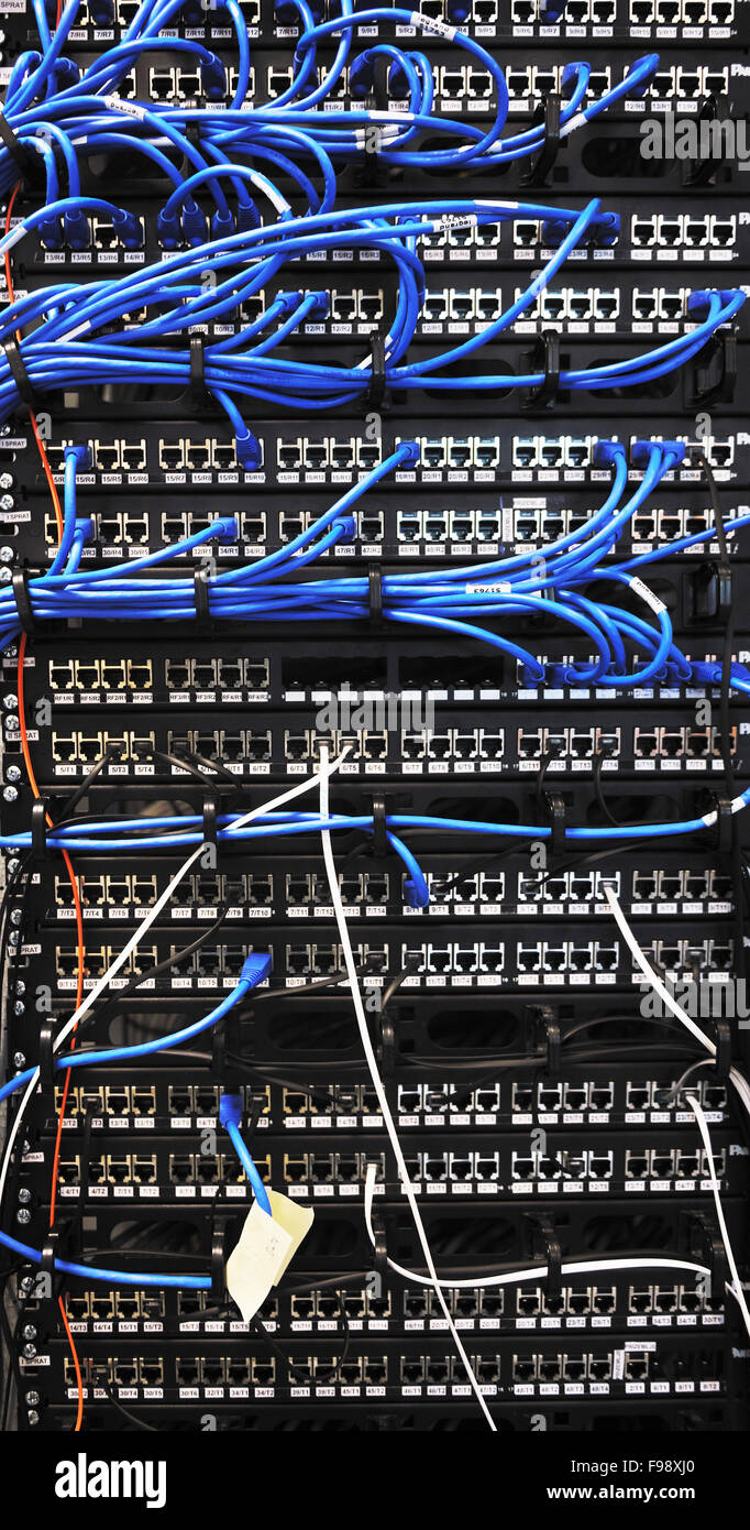 network server room routers and cables Stock Photo - Alamy
