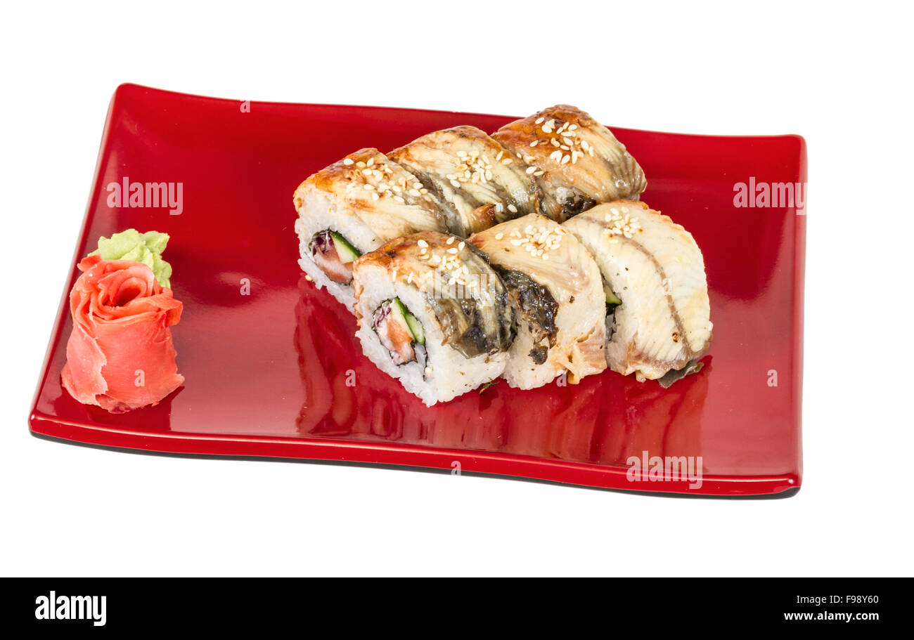 Japanese traditional Cuisine - Maki Roll with Cucumber , Cream Cheese ...