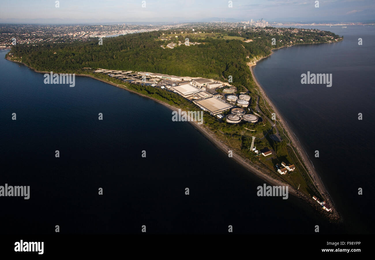 Aerial views of the many islands off the coast of Washington State at ...