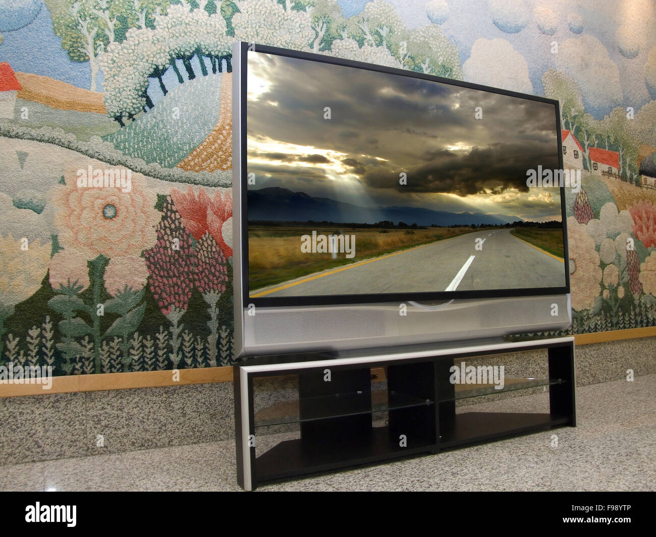 next generation video games on big plasma screen Stock Photo - Alamy