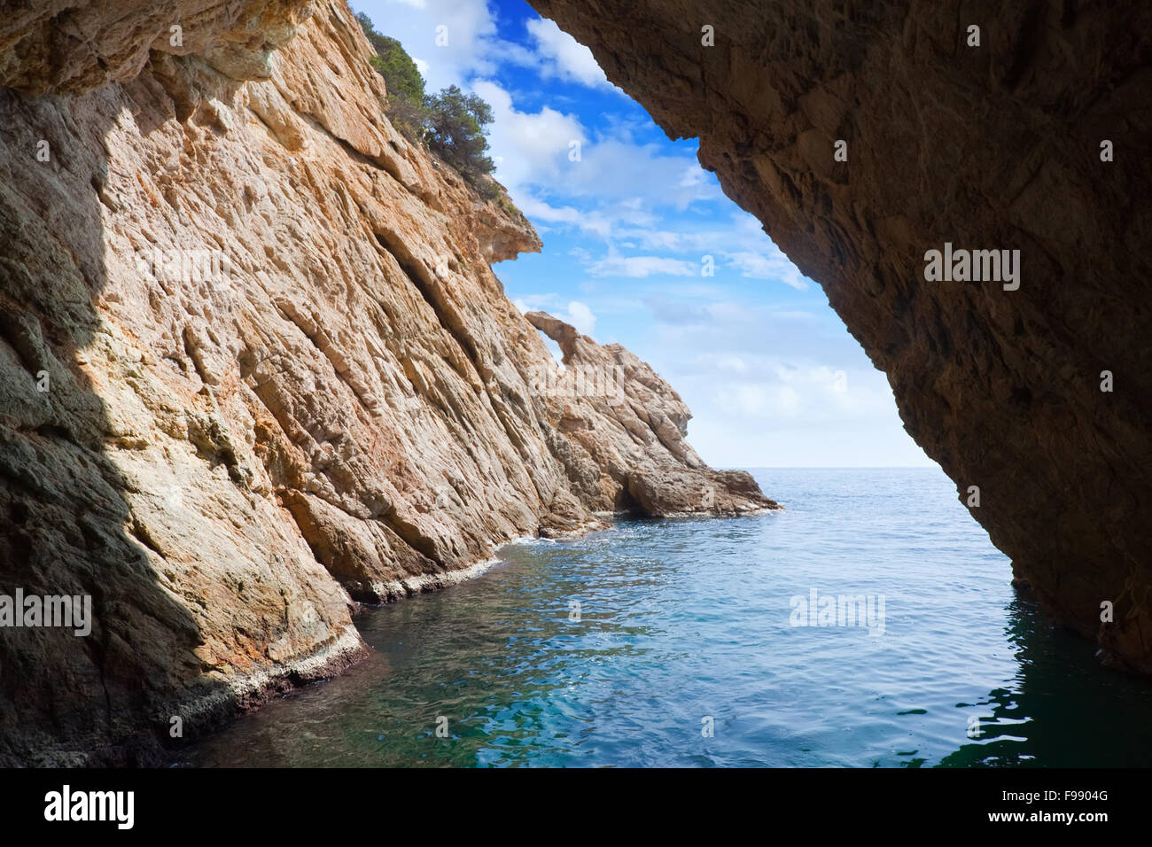 Inside of mainsail in cliff. Nature composition Stock Photo - Alamy