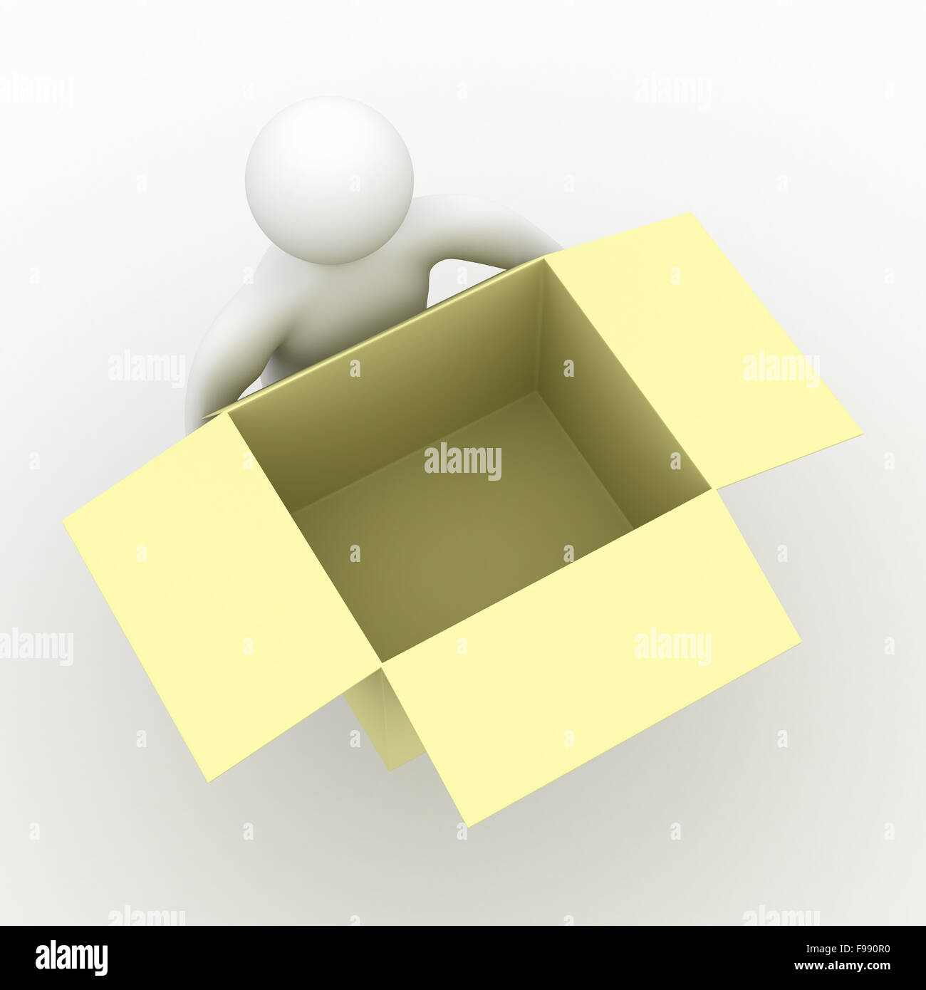 loader hold empty box. Isolated 3D image Stock Photo - Alamy