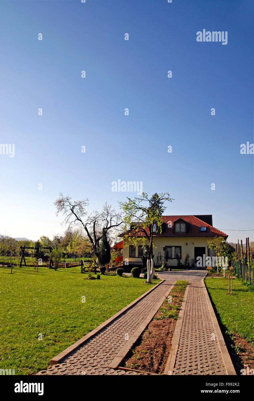 beautiful house at sunny day Stock Photo - Alamy