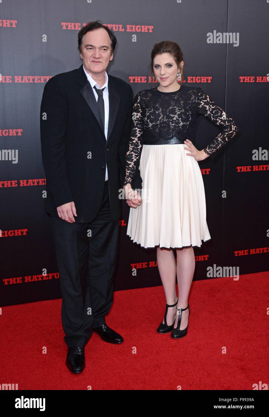 New York, NY, USA. 14th Dec, 2015. Quentin Tarantino, Courtney Hoffman at arrivals for THE ...