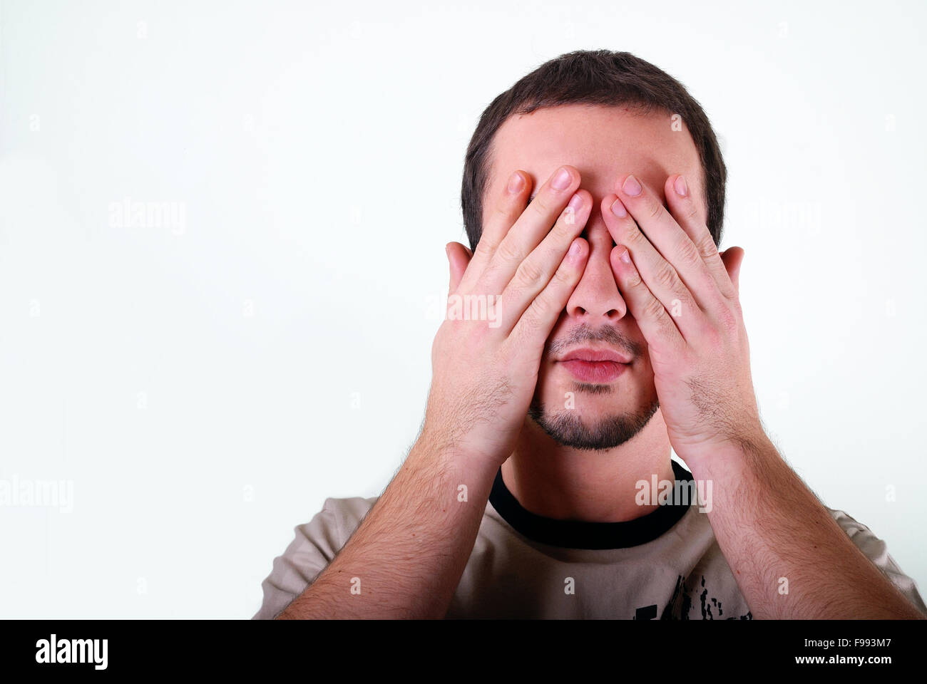Handsome man expressing his inner feelings Stock Photo - Alamy