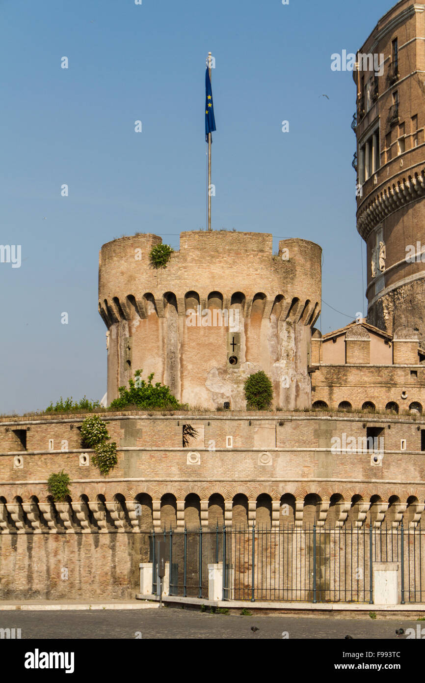 The Mausoleum of Hadrian, known as the Castel Sant'Angelo in Rome ...